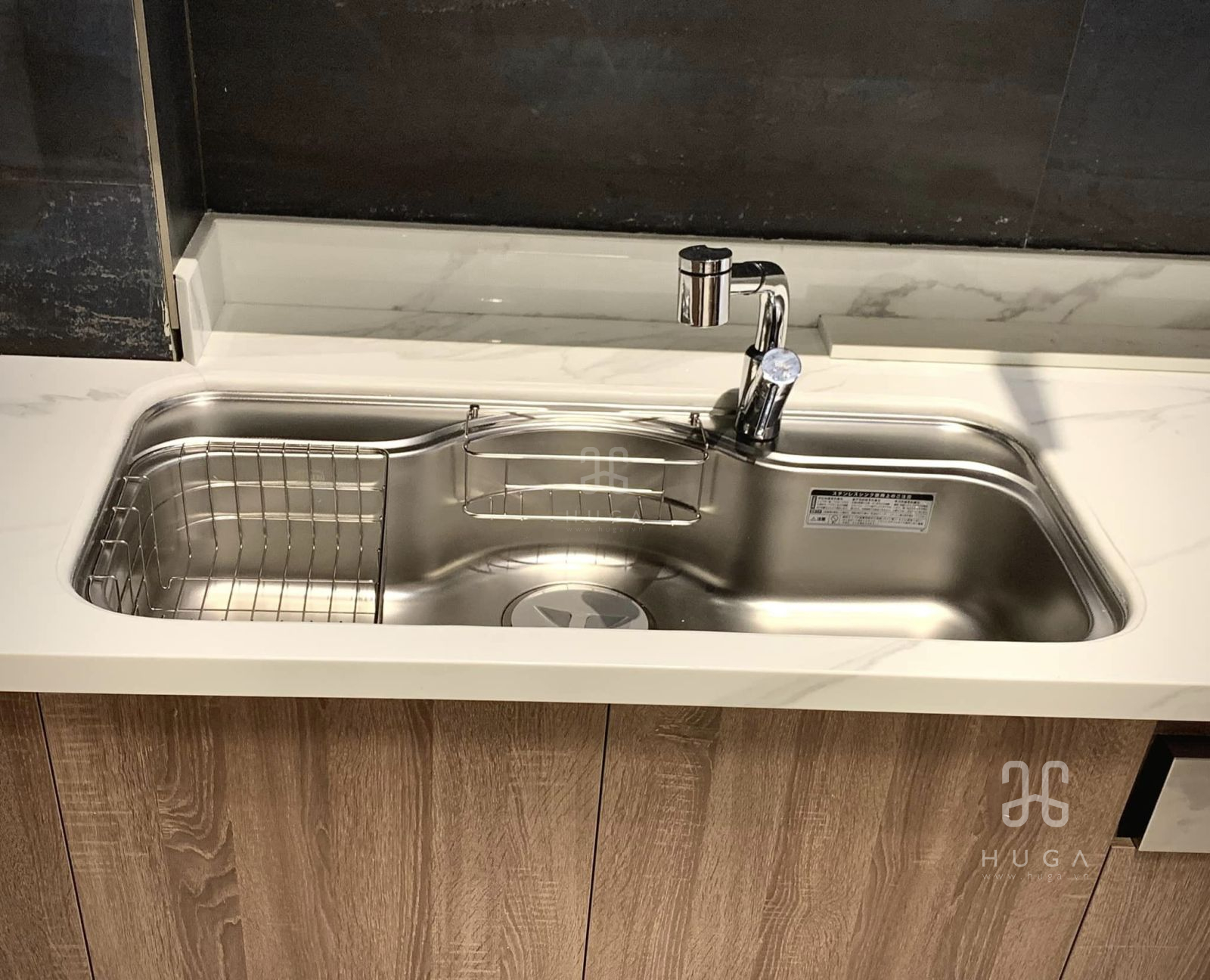 Chậu rửa chén shigeru FCJ-K FS kích thước 1 mét, bề mặt chống xước - HUGA